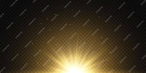 흰색 스파크와 황금 별이 특별한 빛으로 빛나는 광선 조명 효과 설정 흰색 빛나는 빛 광선에서 나오는 별 빛 태양은 백라이트입니다