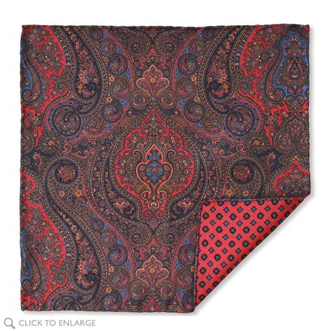 Made In Italy Silk Reversible Pocket Square For Men