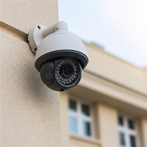 Black Cctv Camera Mounted On A Modern Building Security Stock Illustration Illustration Of