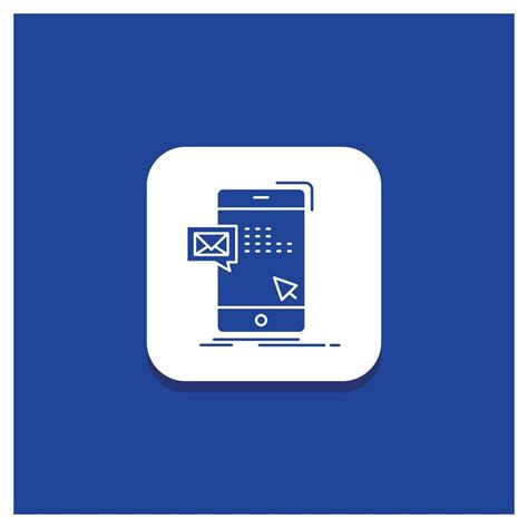 Blue Round Button For Bulk Dialog Instant Mail Message Glyph Icon