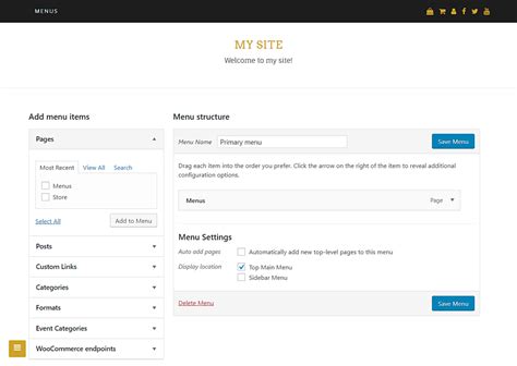 WordPress Manage Nav Menus From The Frontend