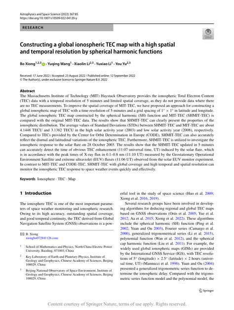 Constructing A Global Ionospheric Tec Map With A High Spatial And Temporal Resolution By