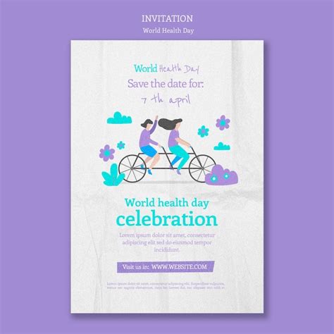 Free Psd Texture World Health Day Invitation Template