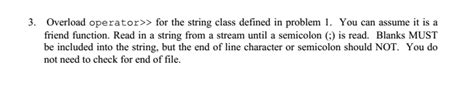 Overload Operator For The String Class Defined In