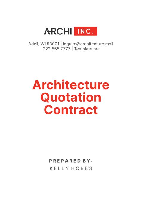 Free Architecture Quotation Contract Template To Edit Online
