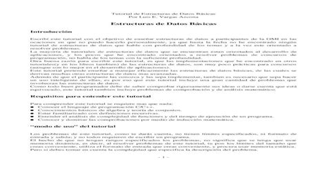 Estructuras De Datos Básicastutorial De Estructuras De Datos Básicas Por Luis E Vargas Azcona