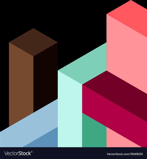 Abstract Background 3d Cubes Cubic Elements Vector Image