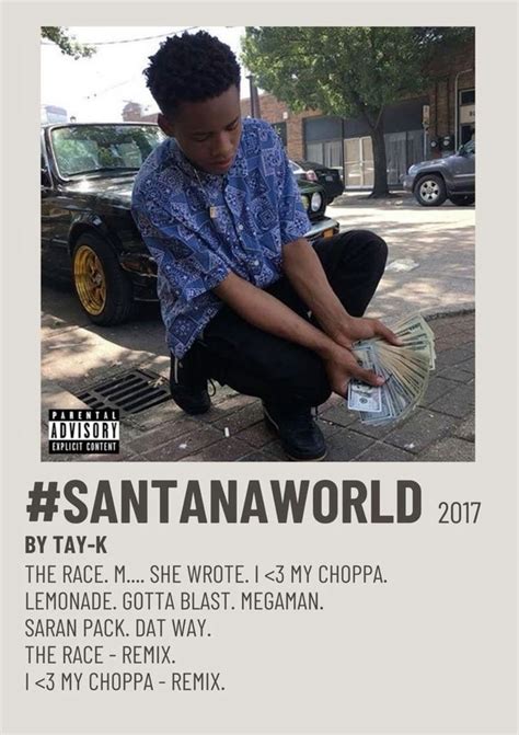 Santanaworld Tay K Polaroid Album Poster Tay K Music Cover
