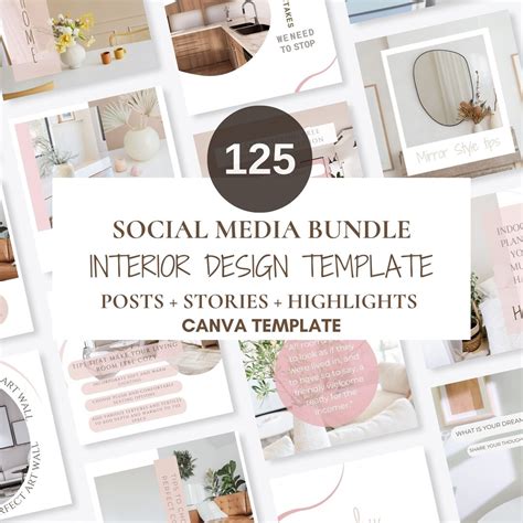 Interior Design Instagram Templates Designer Social Media Content Posts Canva Templates Ready
