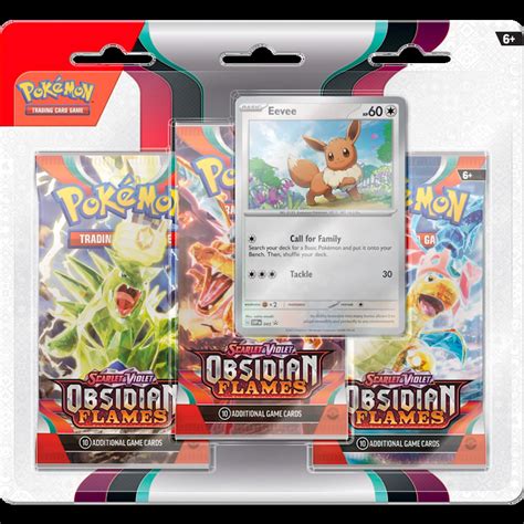 Eevee Obsidian Flames 3 Booster Pack Pokemon Tcg Figure Me Crazy