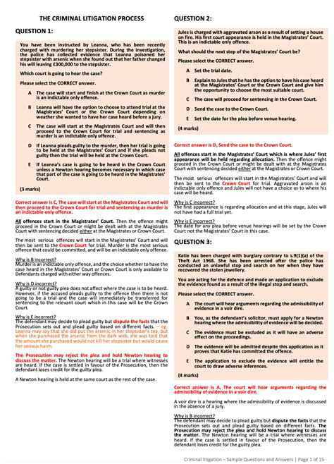 Lpc Criminal Litigation Sample Questions And Answers 2025 Brigittes