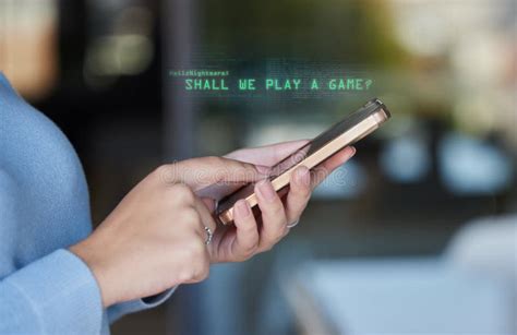 Woman Hands And Phone In Cybersecurity Metaverse Or Hacked Mobile
