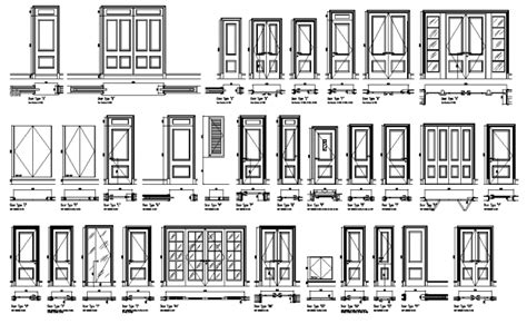 Types Of Door Elevation Dwg File