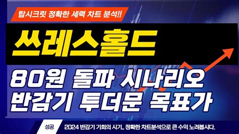 쓰레스홀드 쓰레스홀드코인 80원 돌파 시나리오 반감기 투더문 목표가 체크하세요 Youtube