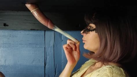 Milking Table Cock Milking Cum In Condom Handjob