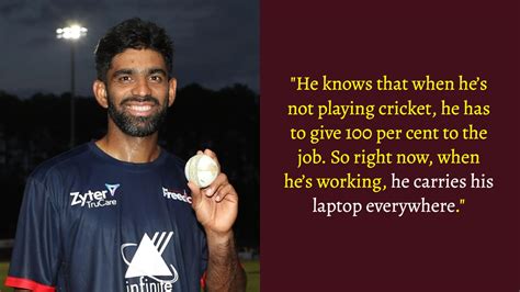 Saurabh Netravalkar Works From Laptop After Cricket Match