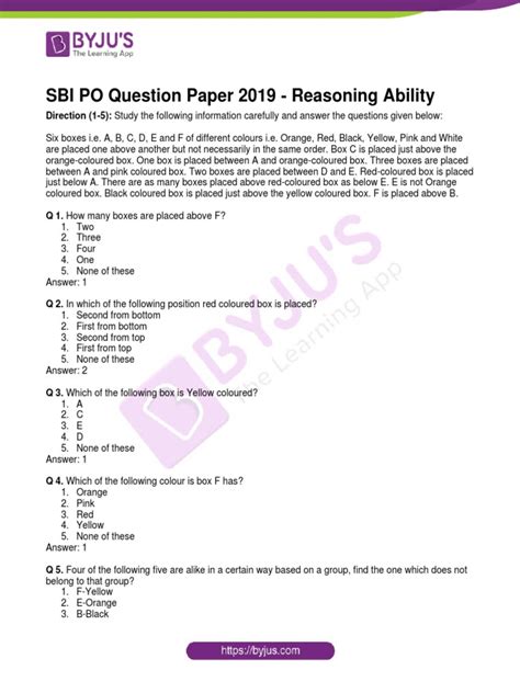 Sbi Po Question Paper 2019 Reasoning Ability Pdf Alphabet Consonant
