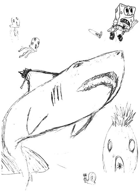 Sketch Of Jaws And Spongebob Coloring Pages Best Place To Color