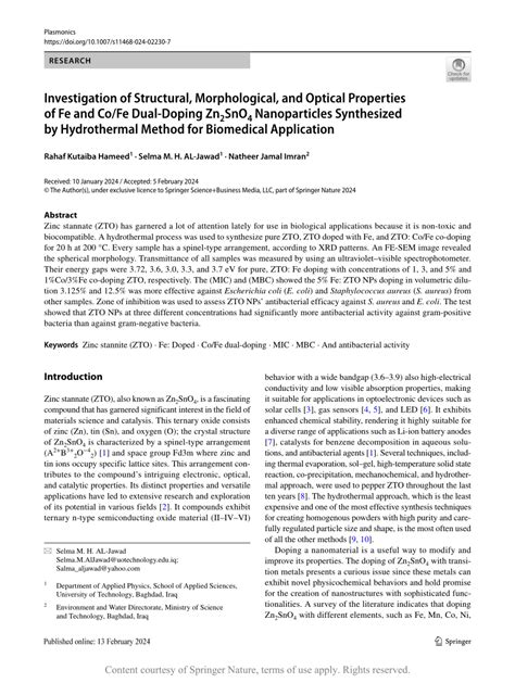 Investigation Of Structural Morphological And Optical Properties Of Fe And Cofe Dual Doping