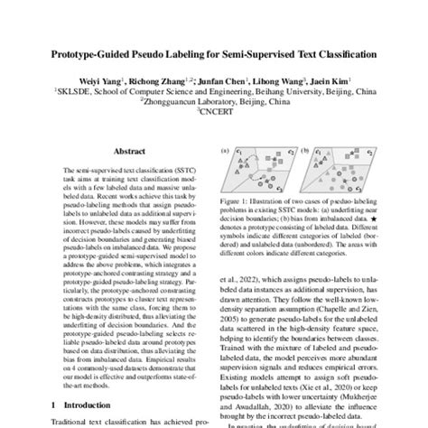 Prototype Guided Pseudo Labeling For Semi Supervised Text
