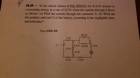 Solved 26 34 In The Circuit Shown In Fig E26 34 The
