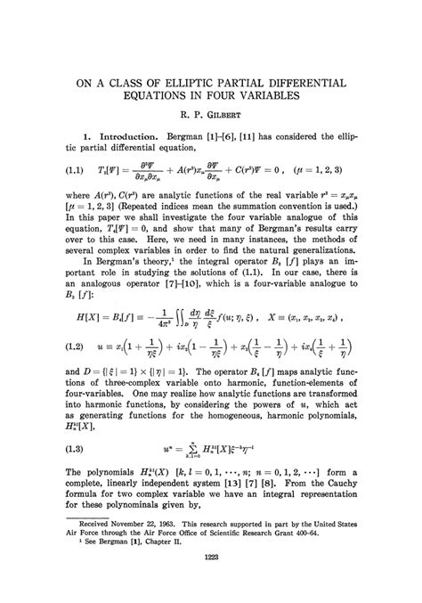 Pdf On Class Of Elliptic Partial Differential Equations In Four Variables