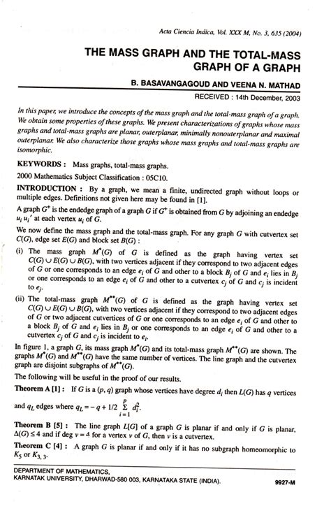 Pdf The Mass Graph And The Total Mass Graph Of A Graph