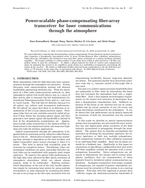 pdf power scalable phase compensating fiber array transceiver for laser communications through