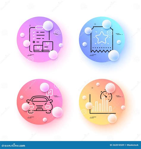 Inventory Checklist Parking And Loyalty Ticket Minimal Line Icons For Web Application