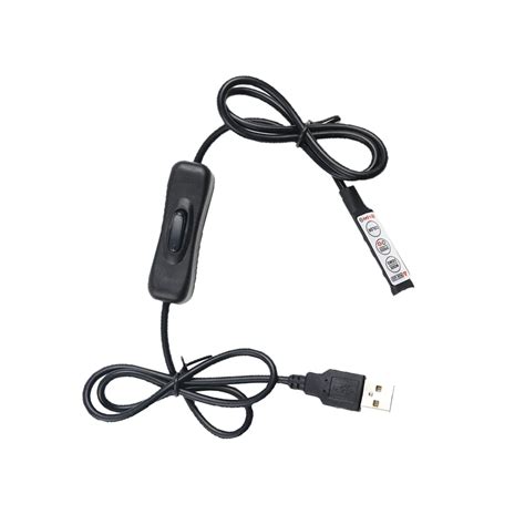 DC 5V 12V USB RGB Controller Mini Dimmer With Switch 19 Dynamic Modes 20 Color 4pin Connect For