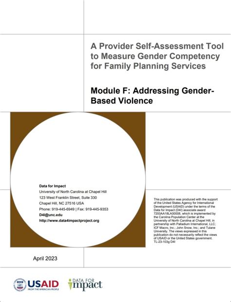 Gender Competency Tool Module F Addressing Gender Based Violence