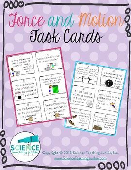 Force And Motion Task Cards By Science Teaching Junkie Inc TpT