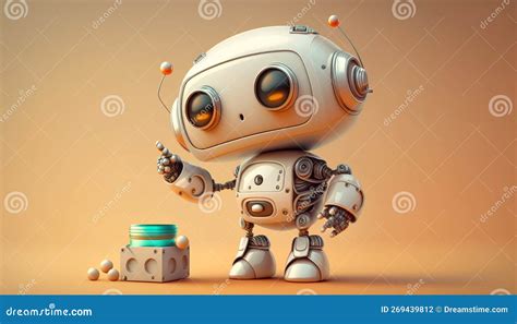 Ositive Cute Robot Ui And Ux Designed Isolated On A Background Stock