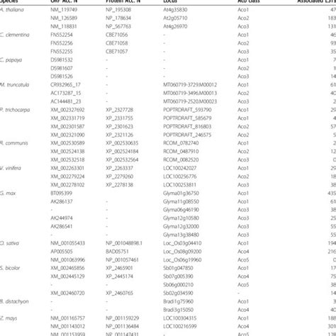 The Aconitate Hydratase Genes In Citrus Download Table