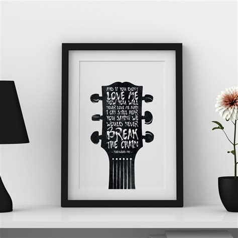 Personalised Lyrics Print Poster Add Your Favourite Lyrics Music Art Wall Art