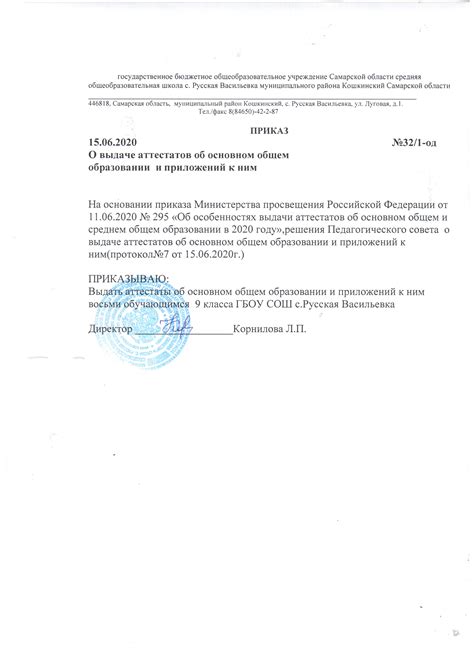 Образец приказа о выдаче дубликата аттестата в школе