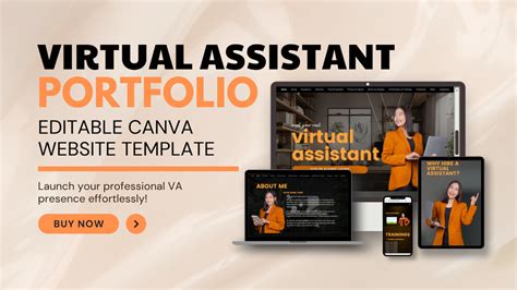 Virtual Assistant Portfolio I Editable Canva Website Template