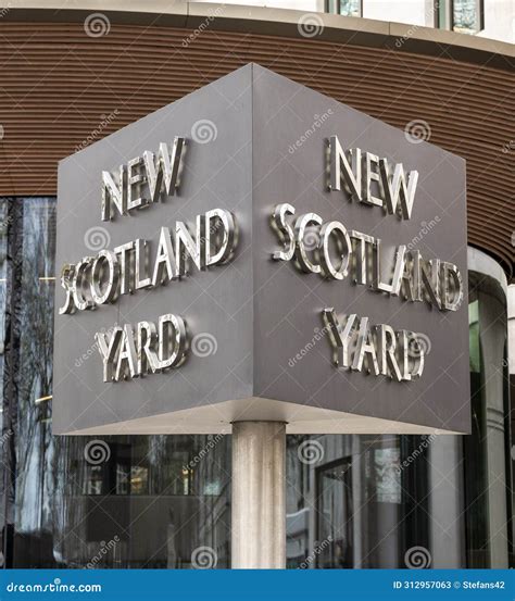 New Scotland Yard Sign At The Headquarters Of The London Metropolitan