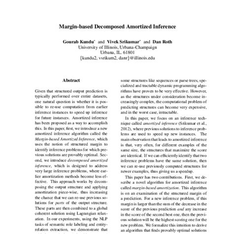 Margin Based Decomposed Amortized Inference Acl Anthology