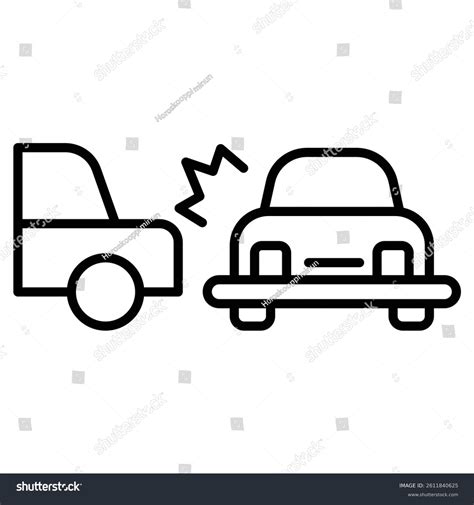 Car Side Crash Icon Simple Outline Stock Vector Royalty Free 2611840625 Shutterstock