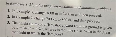 In Exercises 1 52 Solve The Given Maximum And