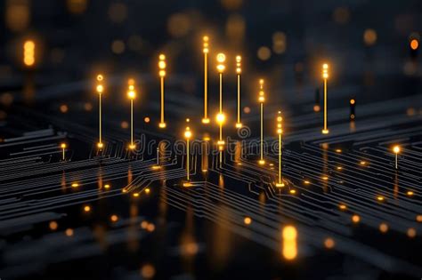 Abstract Glowing Circuit Board Technology Background Digital Data Network Innovation Concept