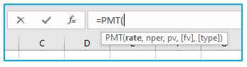 PMT Function To Calculate Loan Payment Amount In Excel