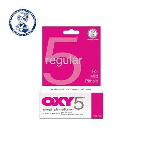 Mentholatum Oxy5 Acne Pimple Medication 5 Benzoyl Peroxide 10g
