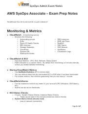 AWS SysOps Admin Exam Notes Docx Pdf SysOps Admin Exam Notes AWS