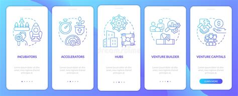 Kinds Of New Business Support Blue Gradient Onboarding Mobile App
