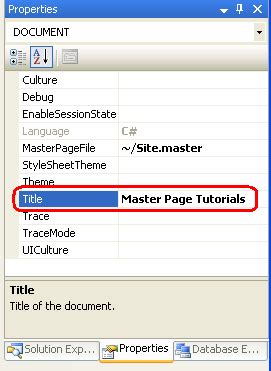 Specifying The Title Meta Tags And Other Html Headers In The Master
