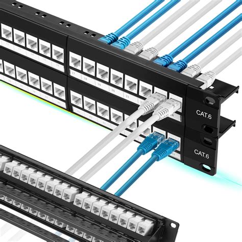 Buy Rapink Patch Panel 48 Port Cat6 With White Inline Keystone 10g Support Pass Thru Coupler