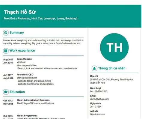 7363 Mẫu Cv Front End Photoshop Html Css Javascript Jquery Bootstrap Thiết Kế Chuẩn