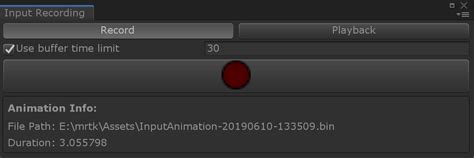 Input Animation Recording Mixed Reality Toolkit Documentation